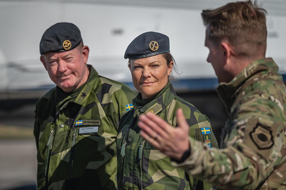Crown Princess Victoria attended the armed forces exercise Aurora 23 ...
