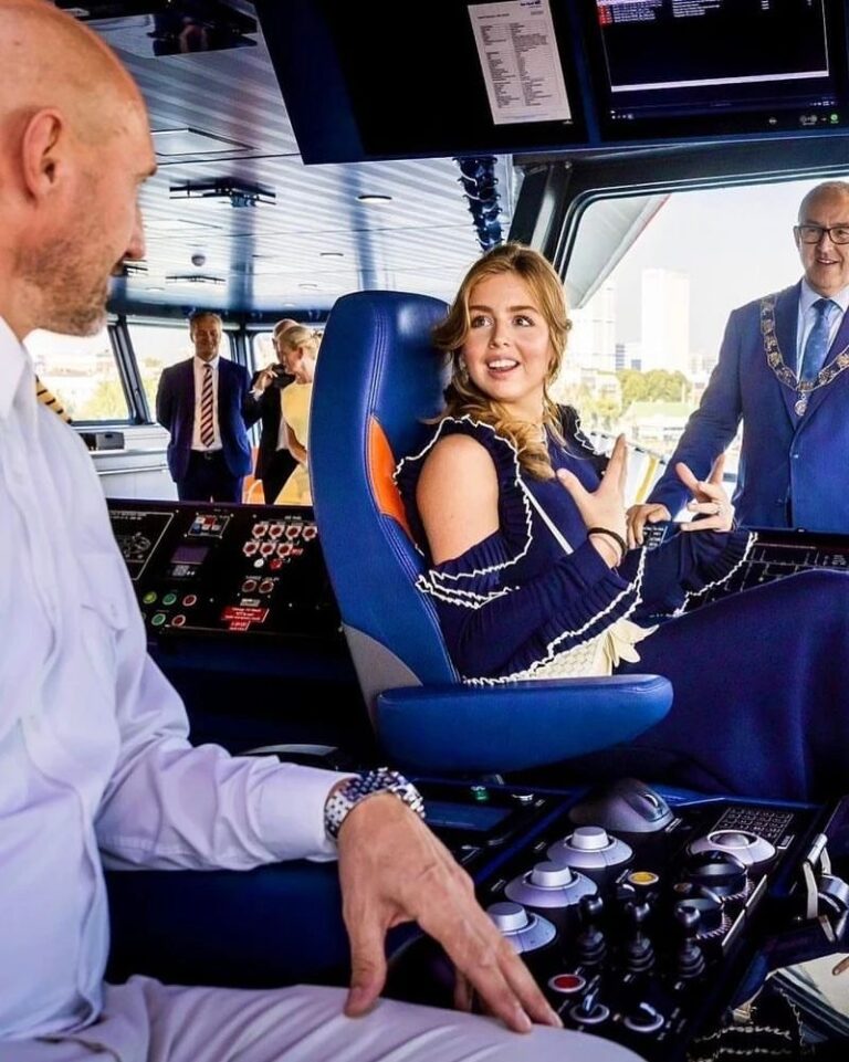 Princess Alexia attended the christening ceremony of the Royal Van Oord ...