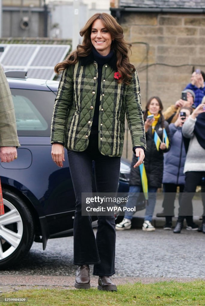 The prince and princess of wales visit to Outfit Moray in Moray ...