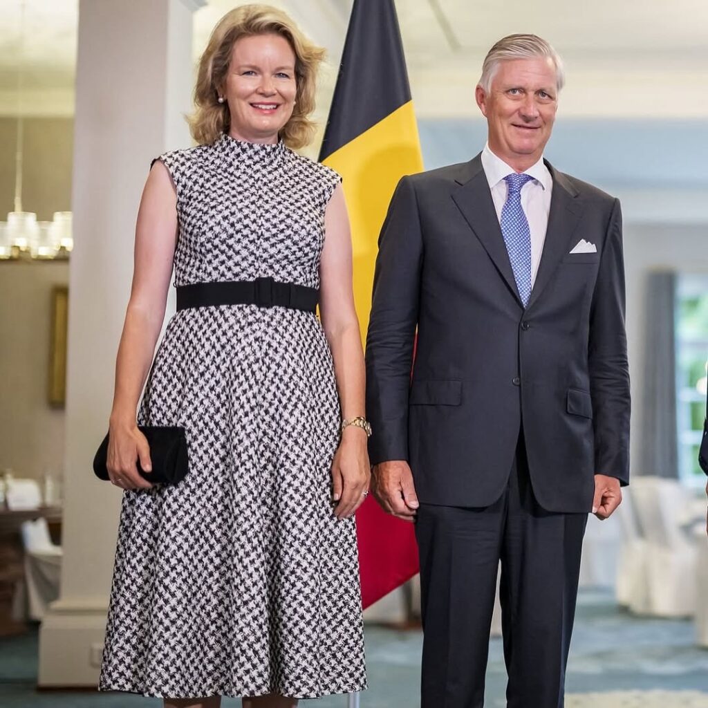 The king and Queen Mathilde on day 1 of the annual meeting of the ...